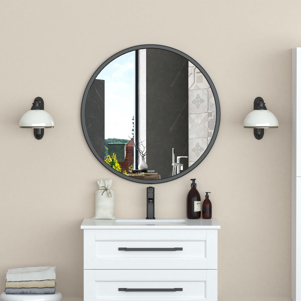 Halcyon Black 32 Mirror – plumbEstore