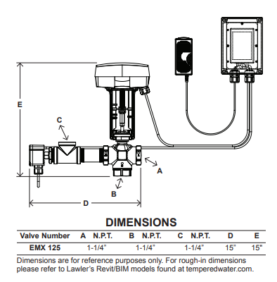 Lawler Neptune EMX 125 Electronic Mixing Valve 943020 – plumbEstore