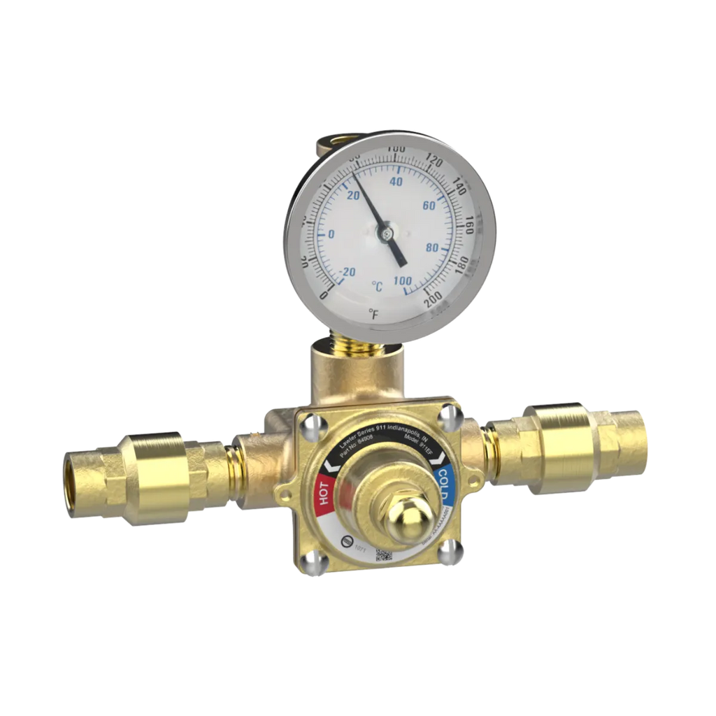 Lawler 911E/F Piped Thermometer Eyewash Valve 84908 – plumbEstore